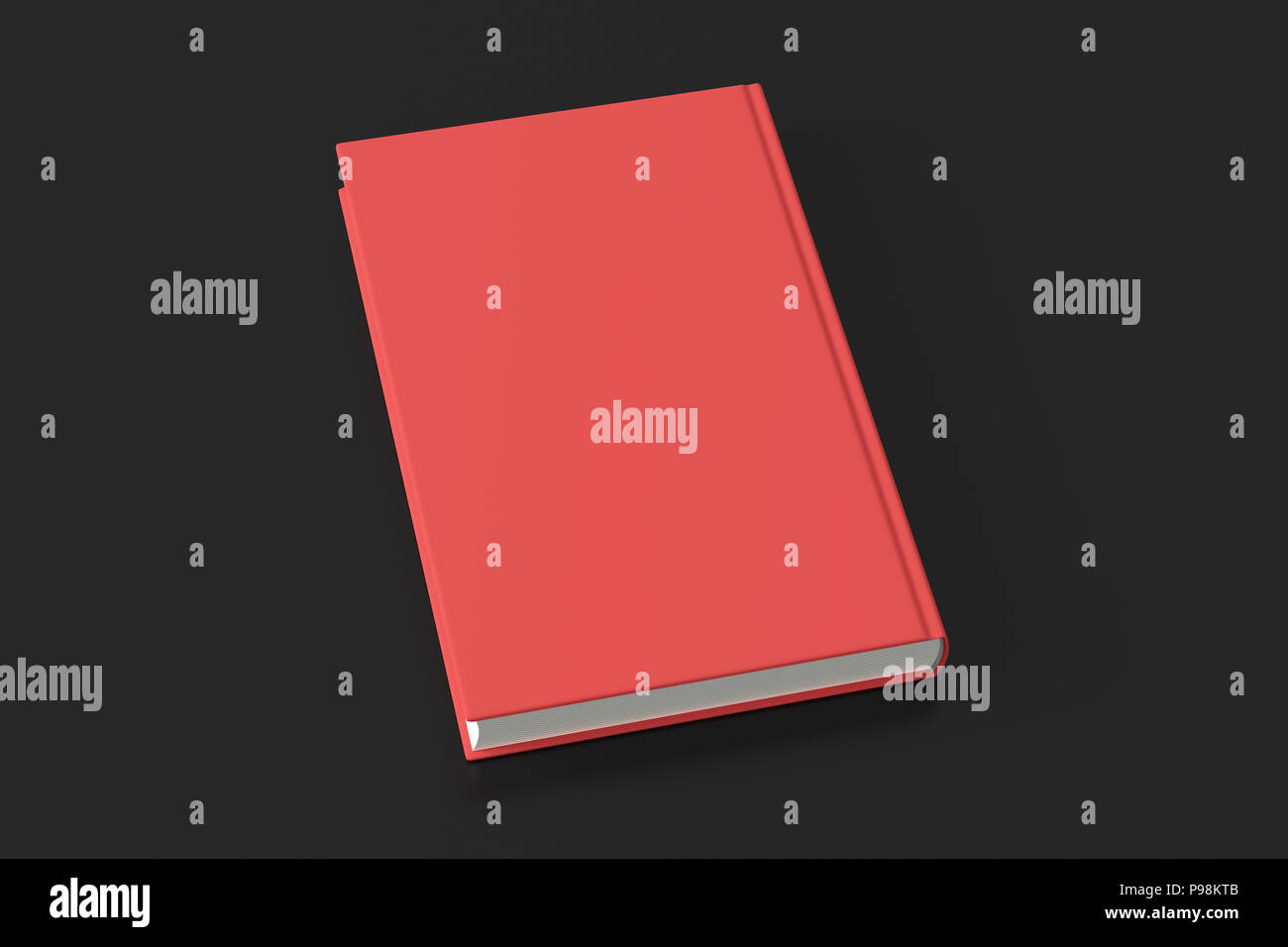 Blank red book cover on black background. Isolated with clipping path ...