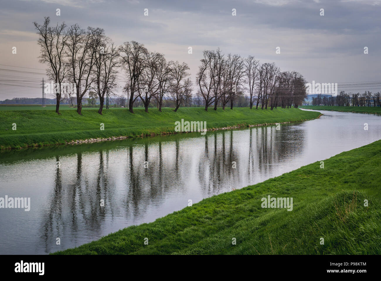 Town river floodbank hi-res stock photography and images - Alamy