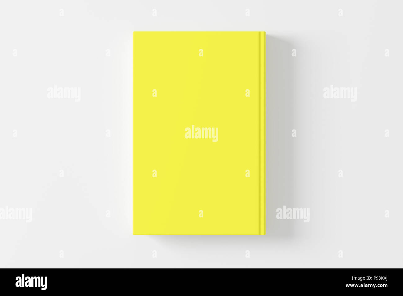 Blank yellow book cover on white background. Isolated with clipping ...