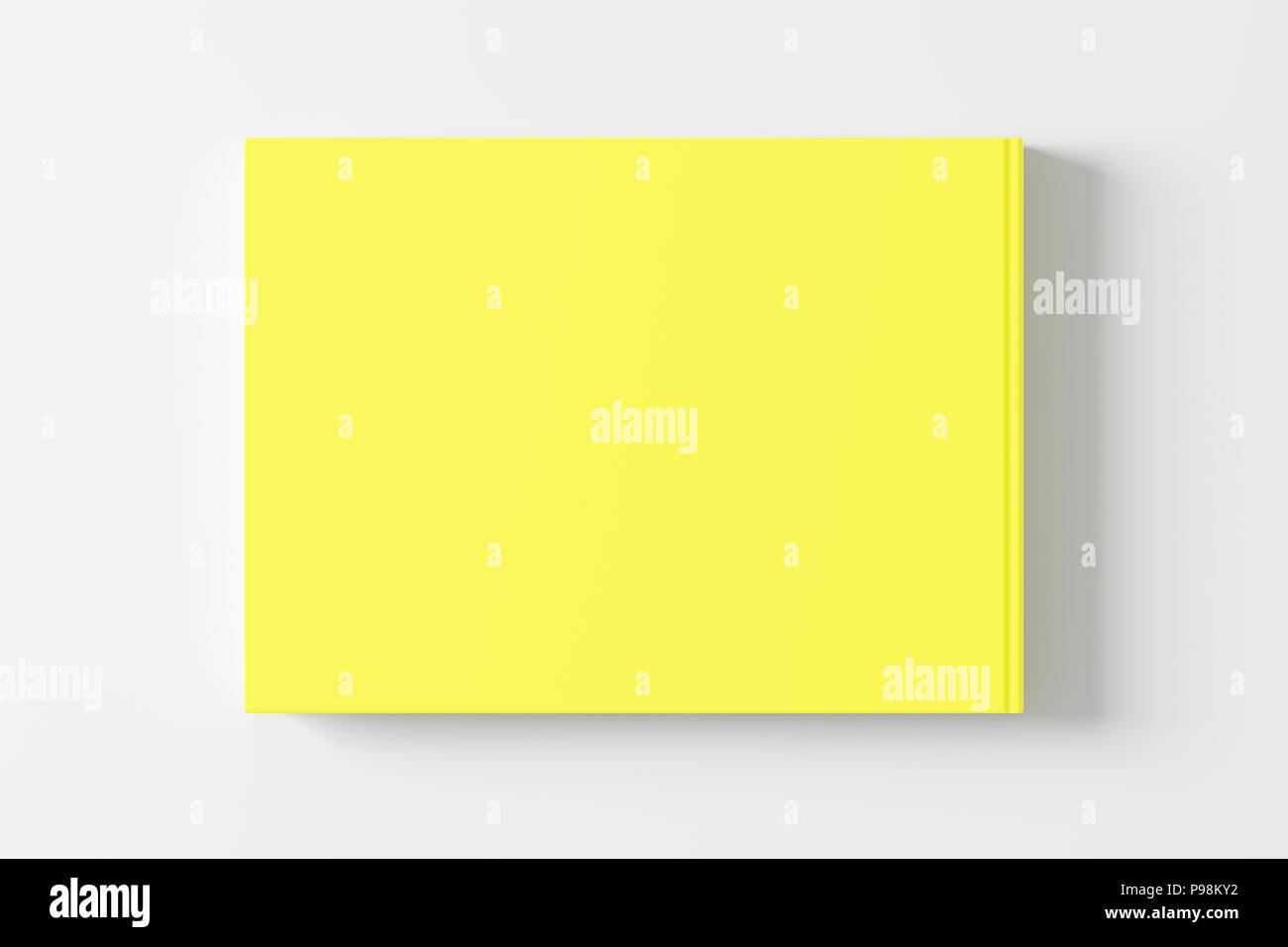 Blank yellow book cover on white background. Isolated with clipping ...
