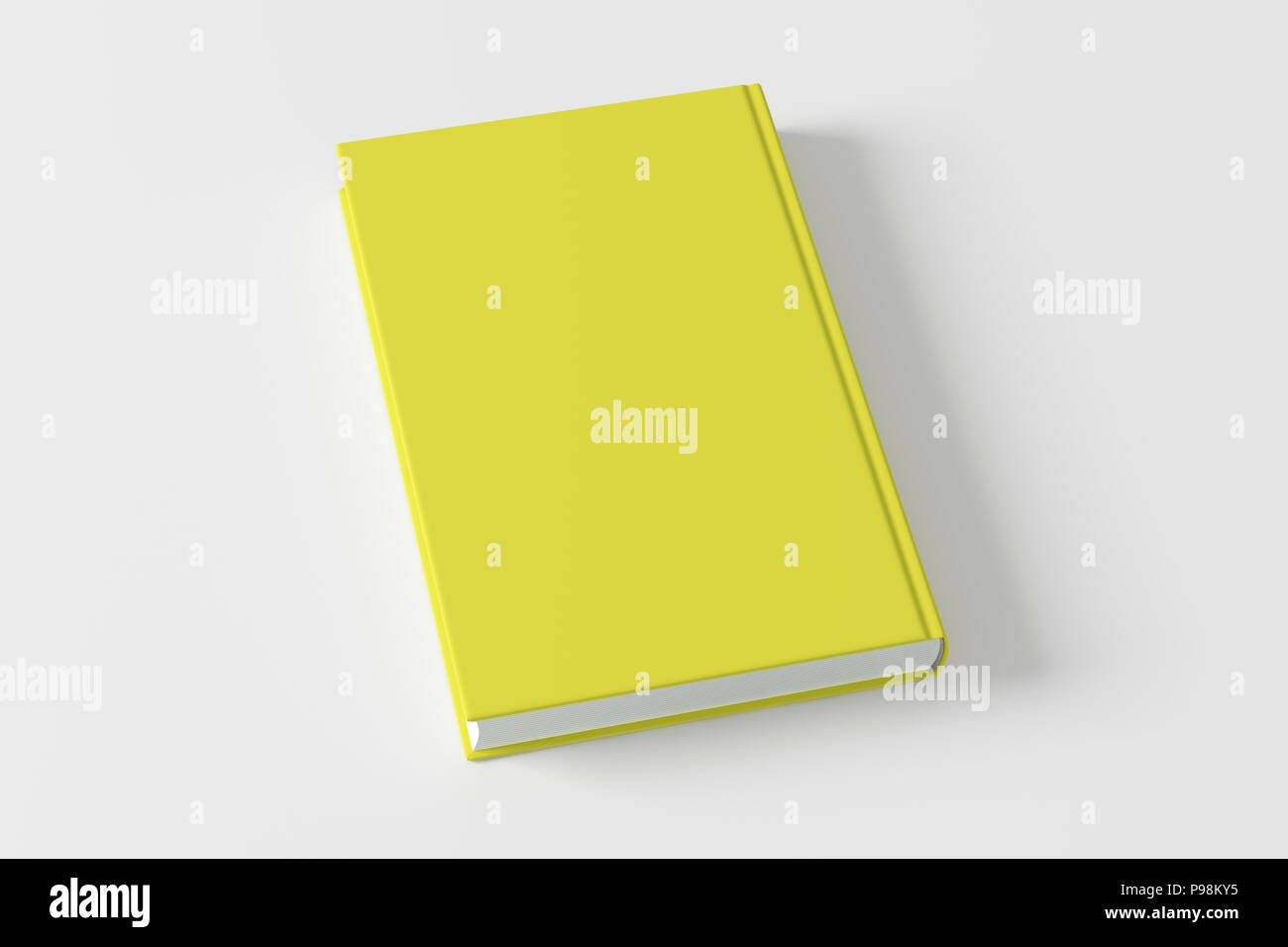 Blank yellow book cover on white background. Isolated with clipping ...