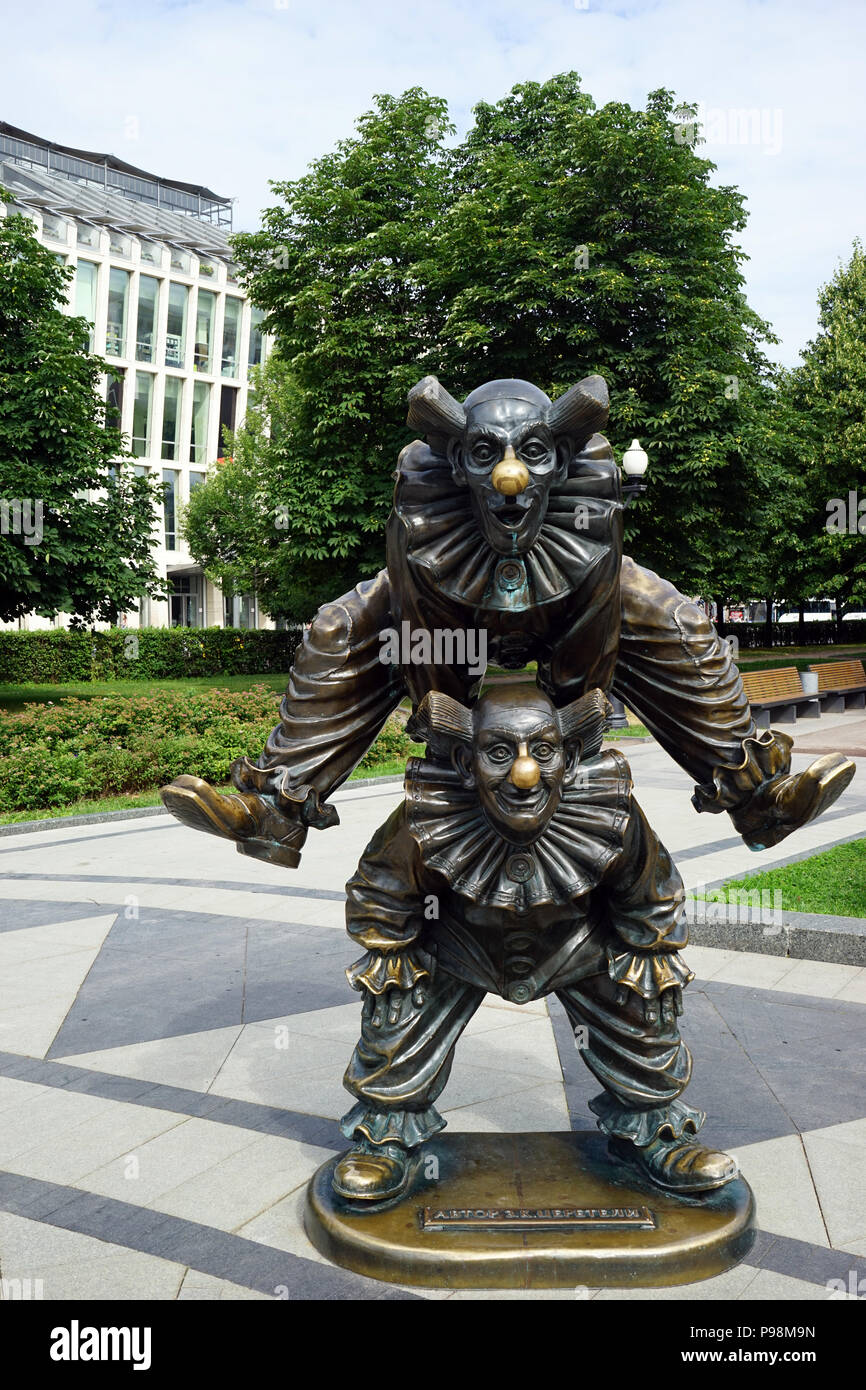 MOSCOW, RUSSIA - CIRCA JULY 2018 Download Sculptures Of Clowns On ...