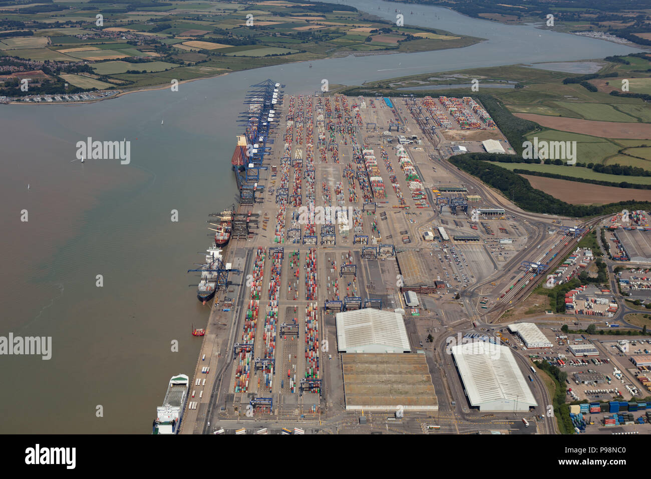 Aerial photograph of the Port of Felixstowe Stock Photo - Alamy