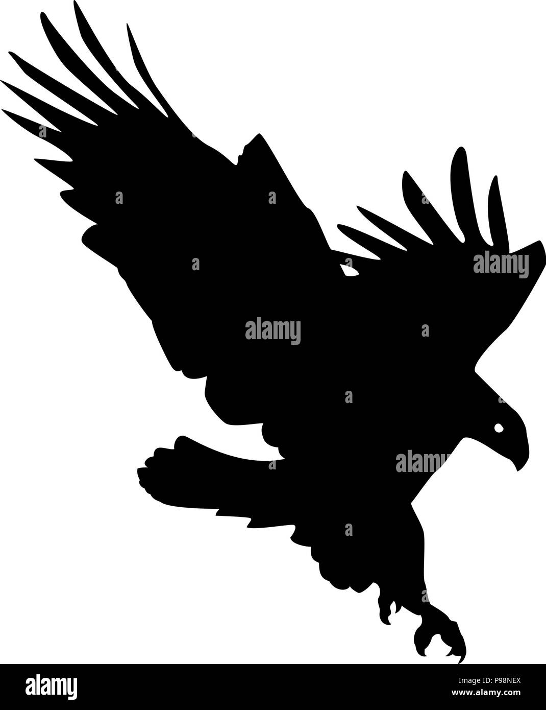 Bird Of Prey Silhouette Black and White Stock Photos & Images - Alamy