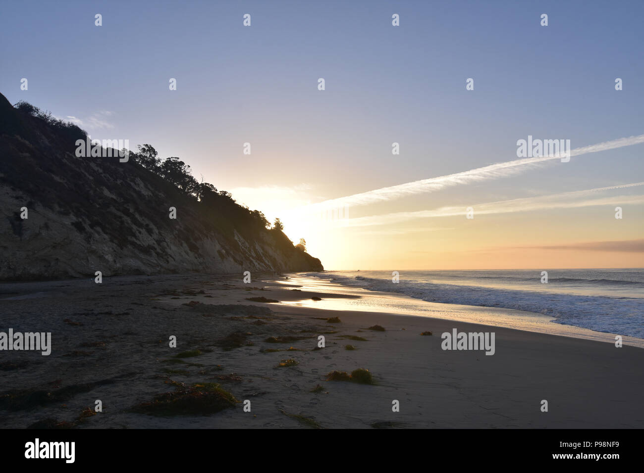 Breathtaking view of a sunrise in Arroyo Burro beach Stock Photo - Alamy