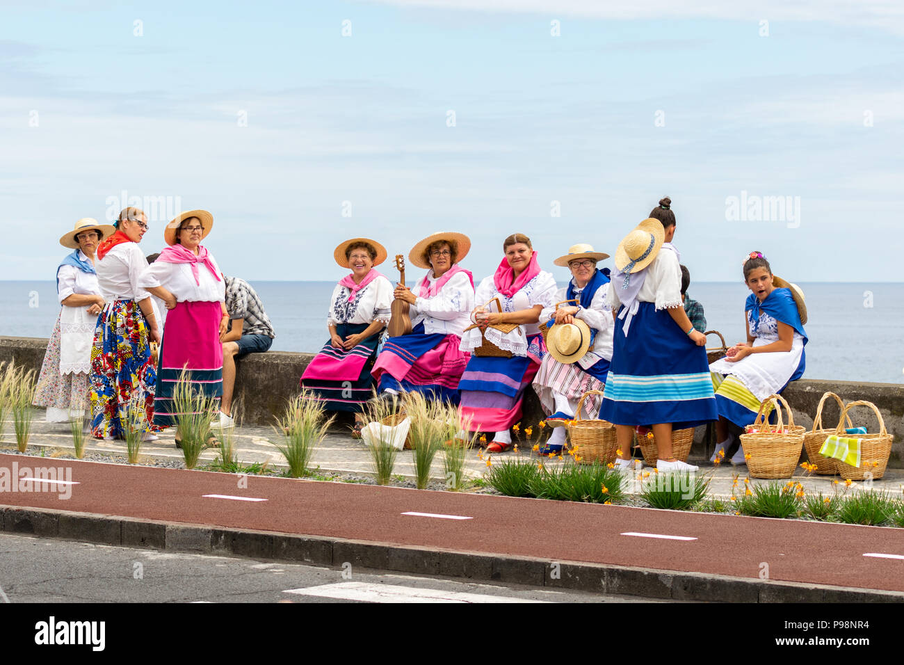Ponta Delgada, Azores, Portugal - 07/07/2018 - Folklore Group awaiting ...