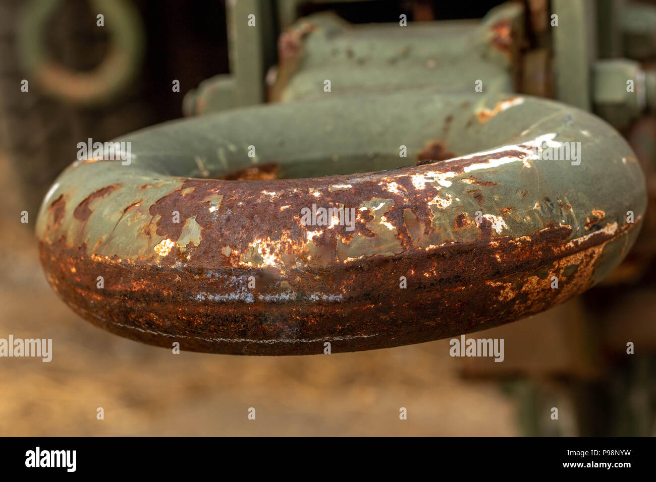Industrial military hitch close up with lots of rust Stock Photo - Alamy