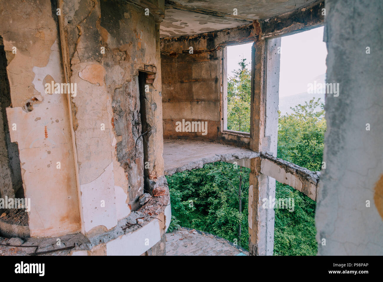 The ruins of Bistrik Tower, originally an Austro-Hungarian ...