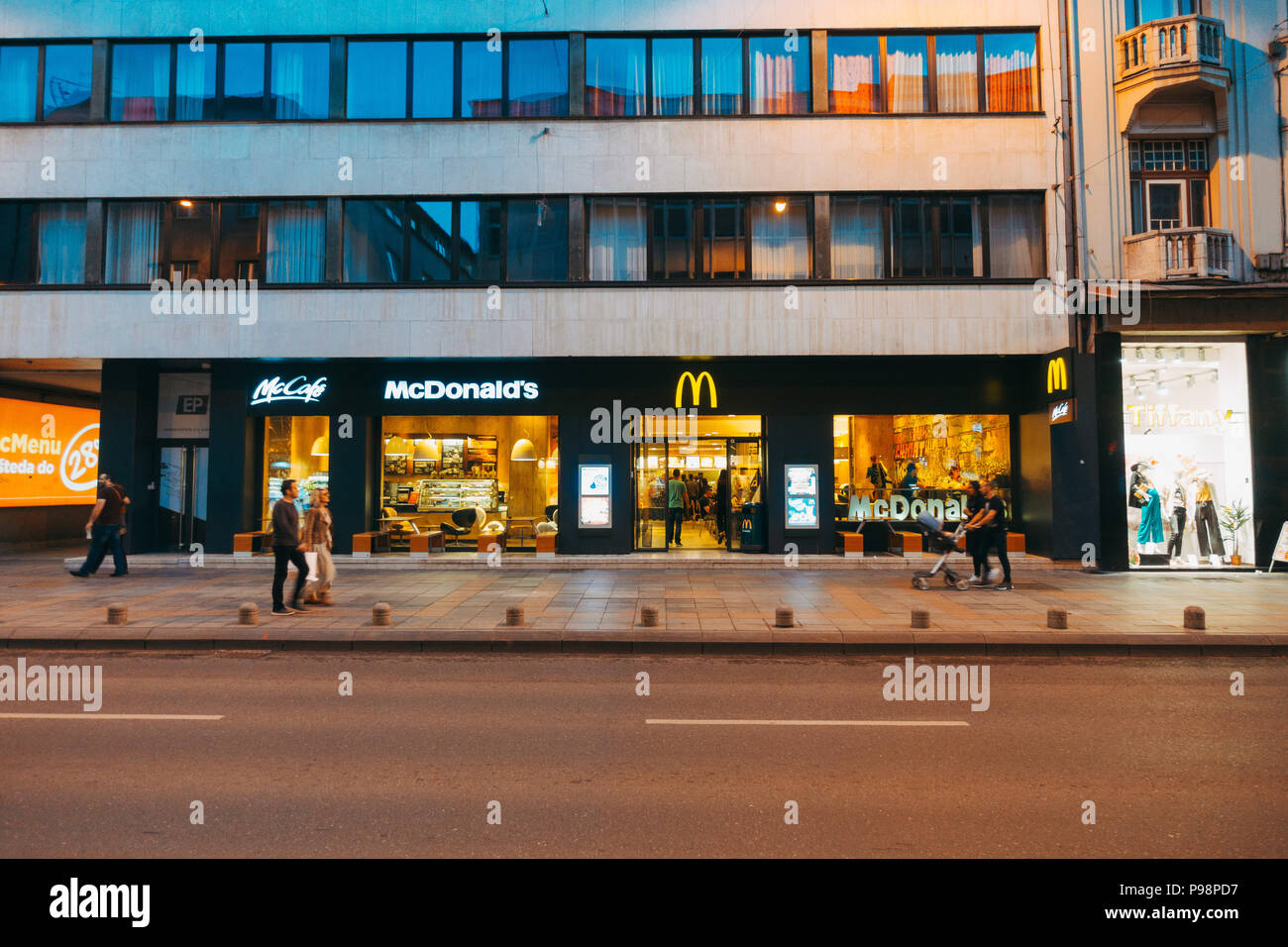 A McDonald's fast food restaurant in Sarajevo, Bosnia and Herzegovina ...