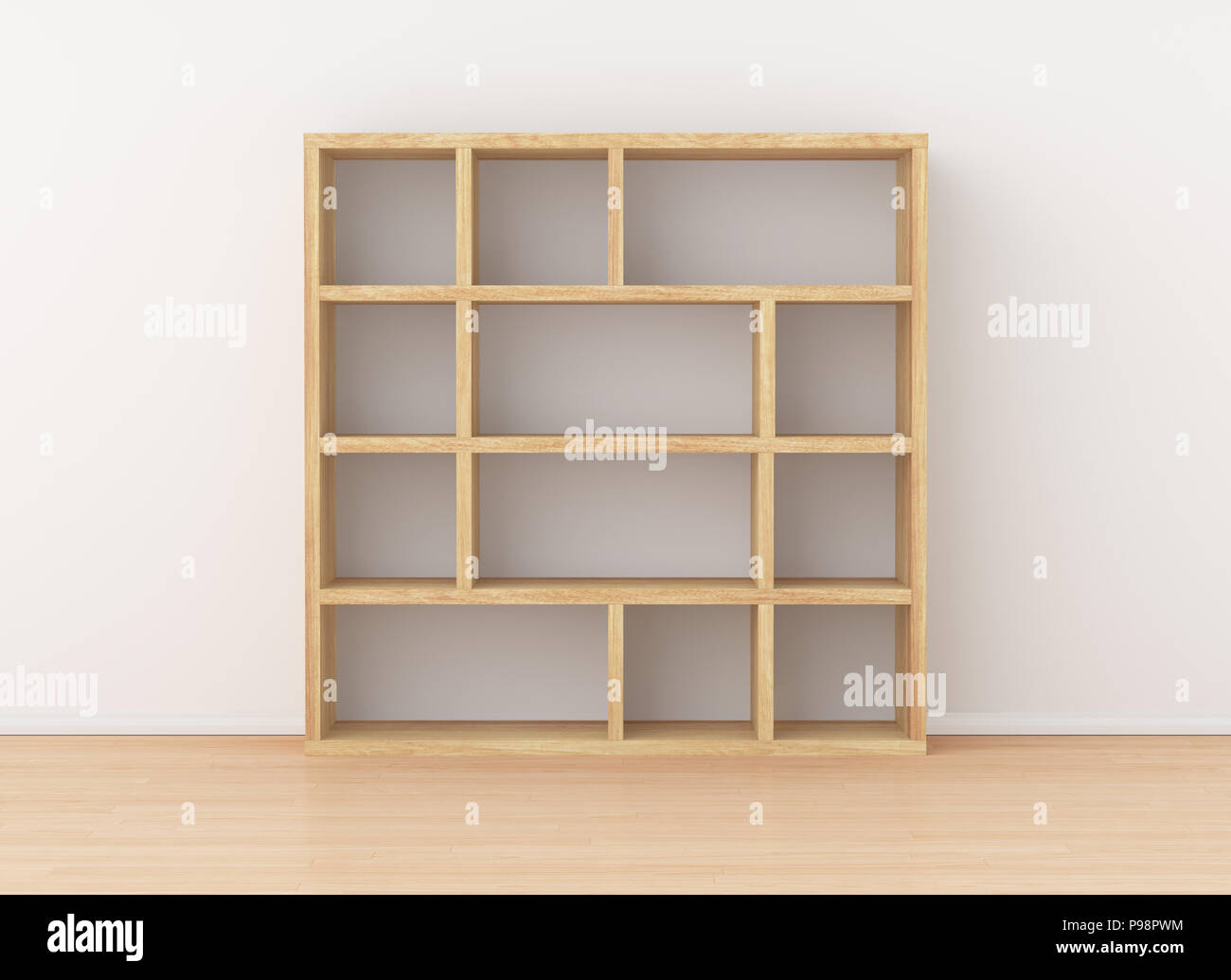 Empty wooden bookcase hi-res stock photography and images - Alamy