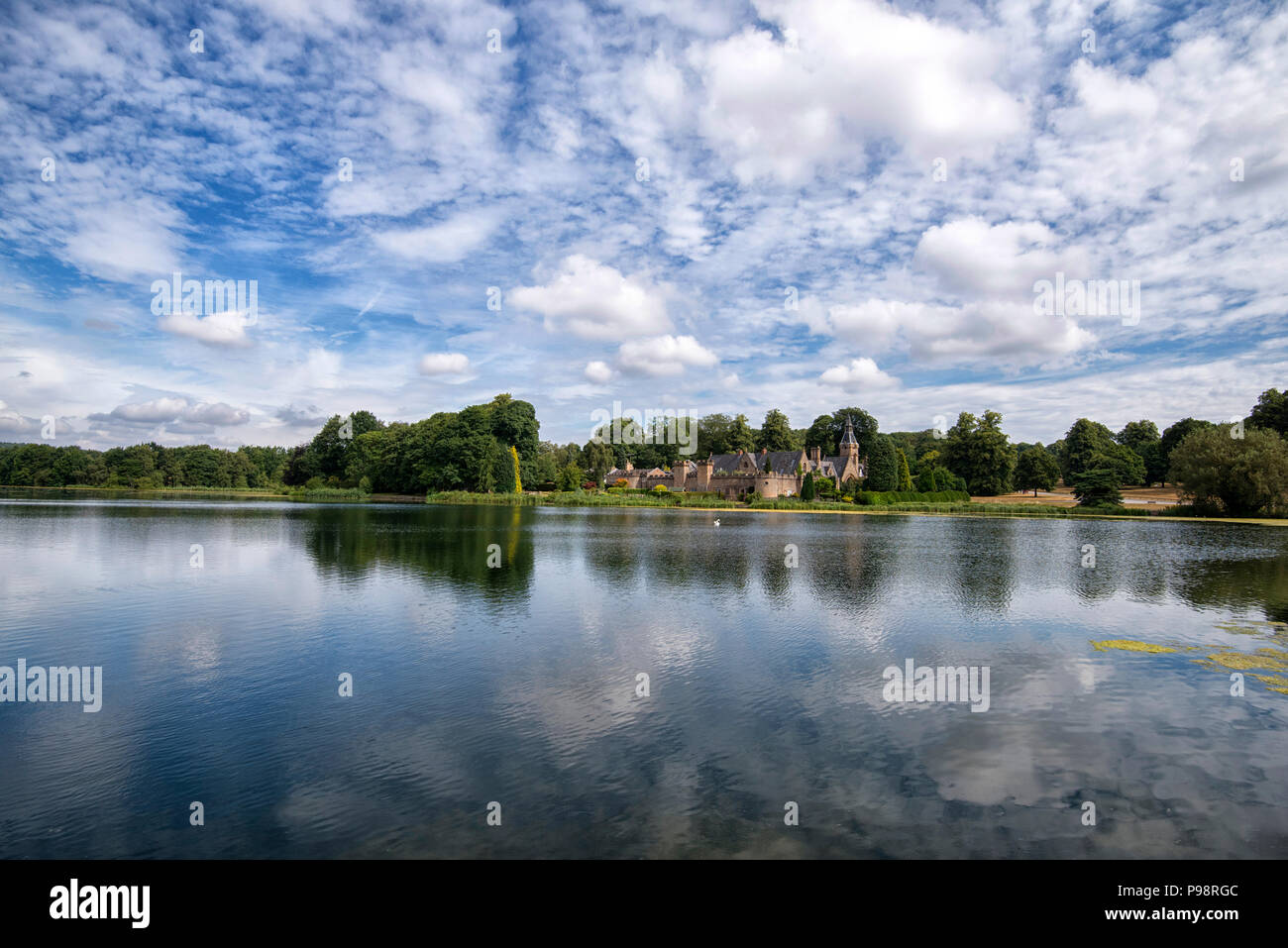 The Fort reflected in the Upper Lake at Newstead Abbey in ...
