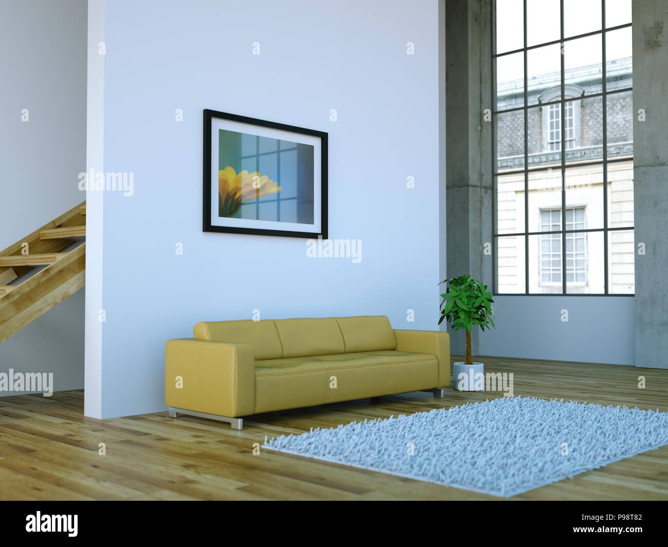 Interior design modern bright room with sofa Stock Photo - Alamy