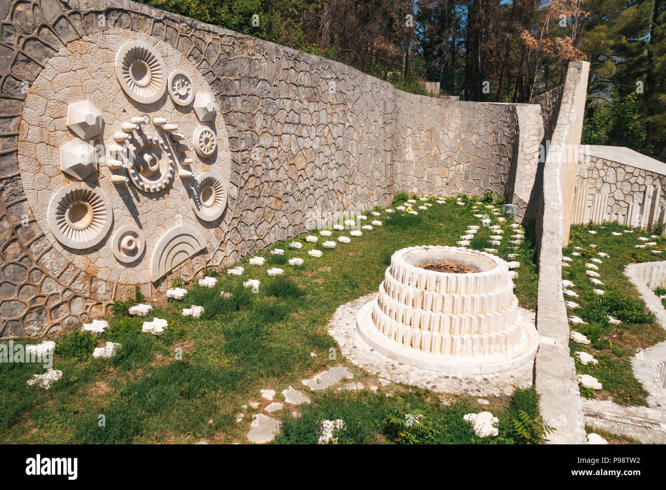 unusual sweeping curves and concrete sculptures commemorate the ...