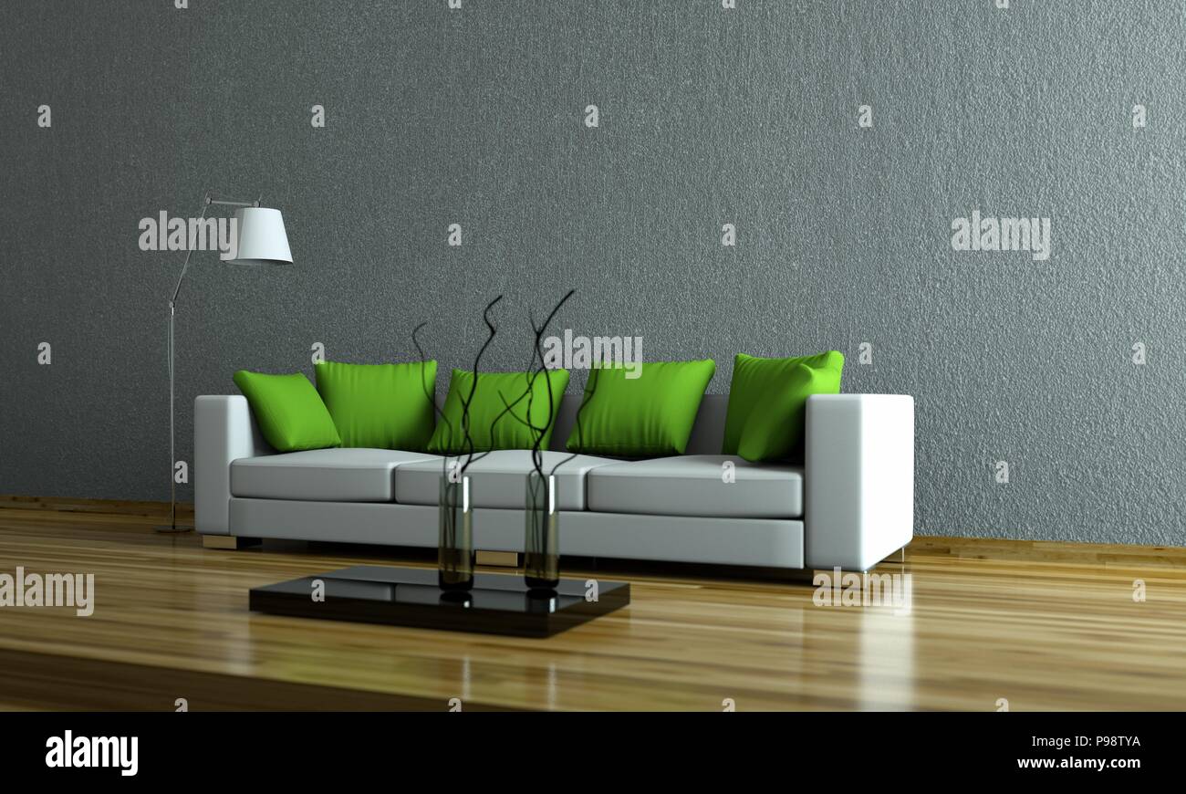 Interior design modern bright room with sofa Stock Photo - Alamy