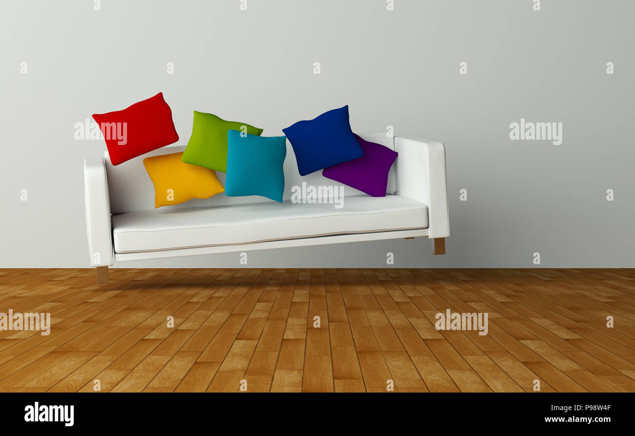 Interior design modern bright room with sofa Stock Photo - Alamy