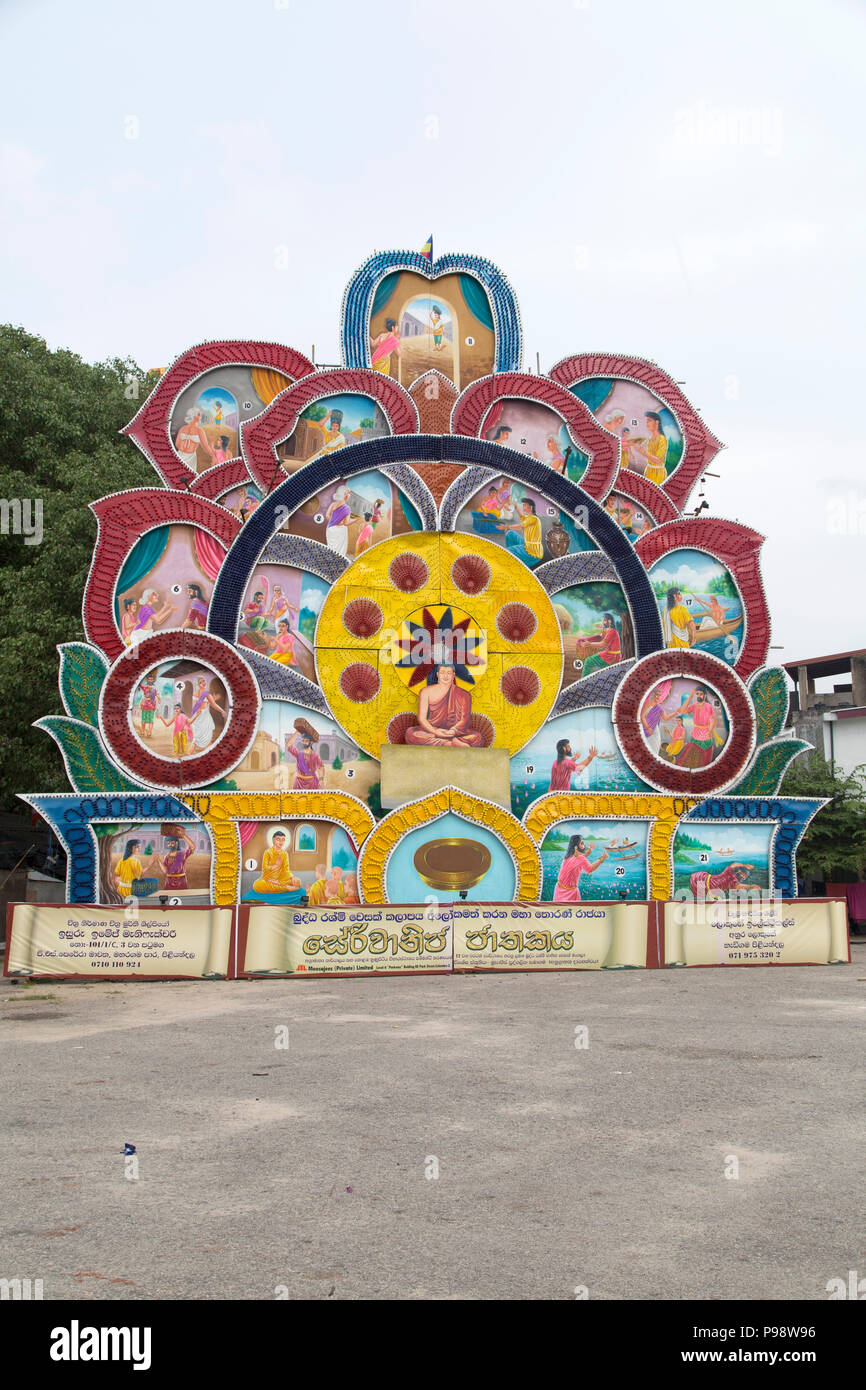 Colourful ornamentation to celebrate the Buddhist Vesak festival in ...