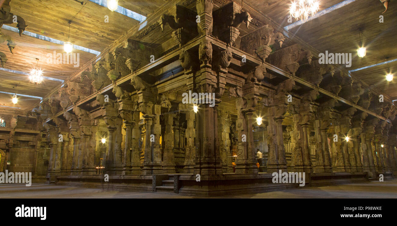 Stonework at the Shri Ponnambalawaneswaram Kovil Hindu temple in ...