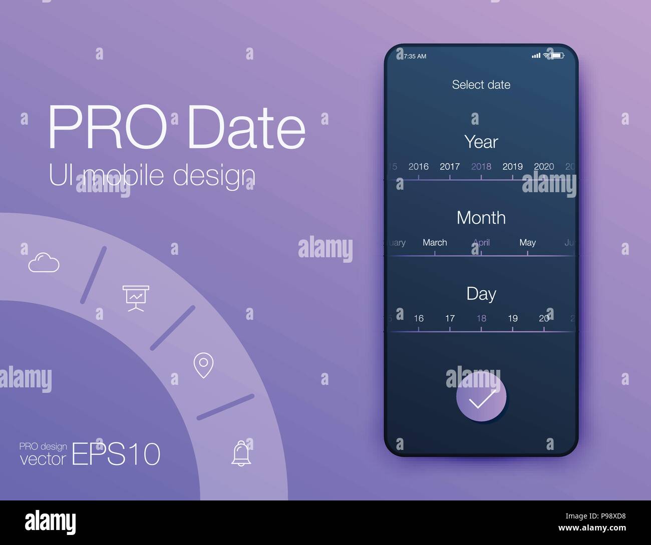 Date application UI design concept. Stock vector Stock Vector Image ...