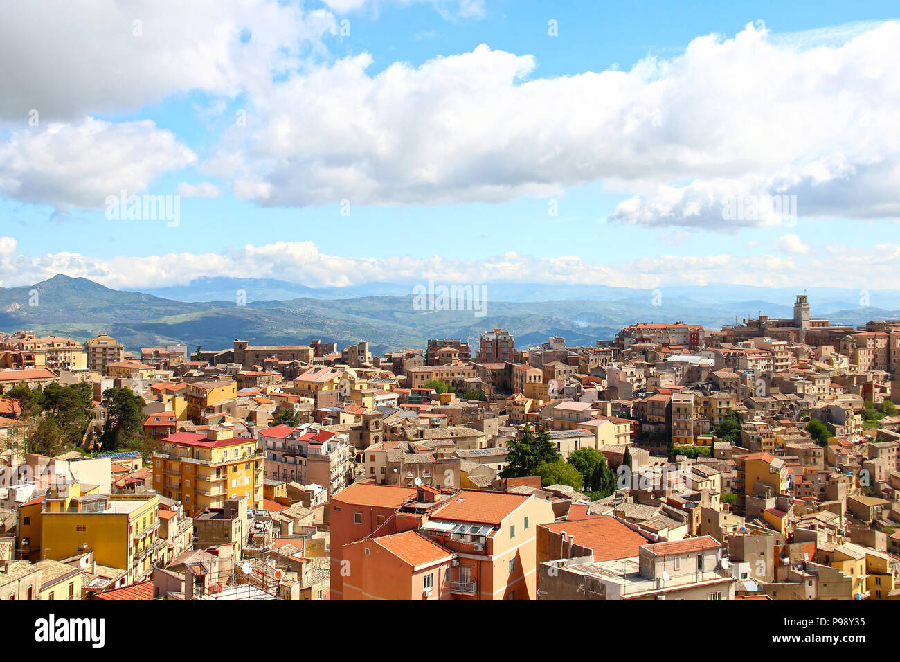 Aerial view of Enna, Sicily, Italy Stock Photo - Alamy