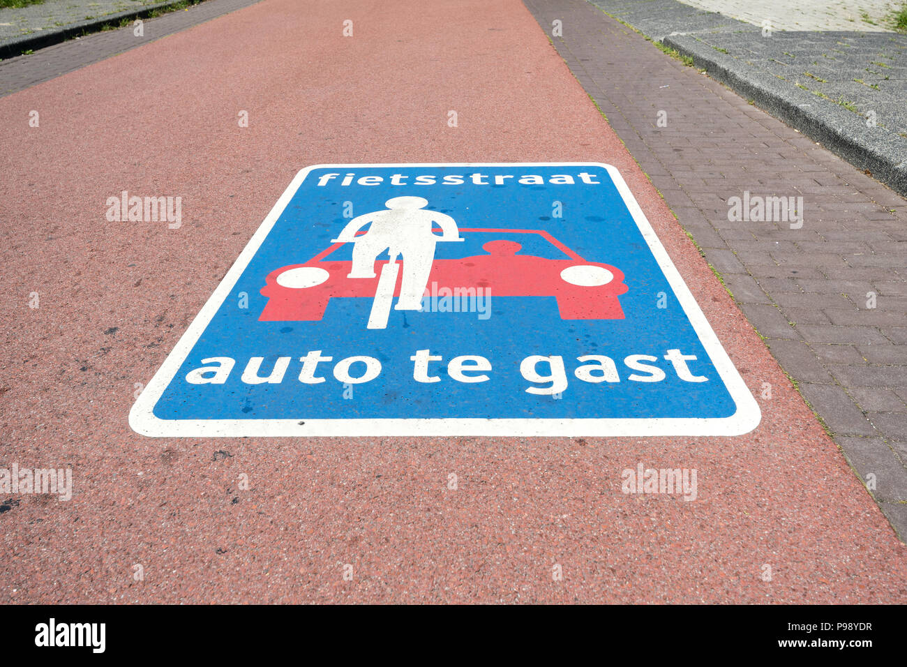 Dutch road sign: bicycle street Stock Photo - Alamy