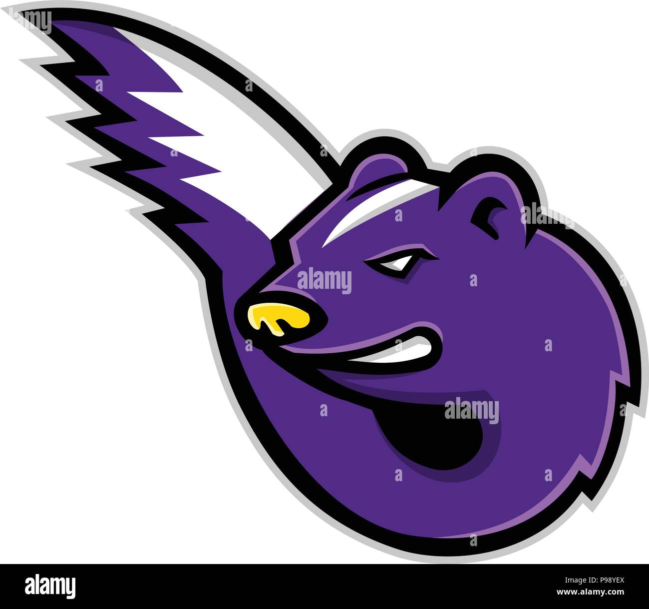 Striped skunk side Stock Vector Images - Alamy