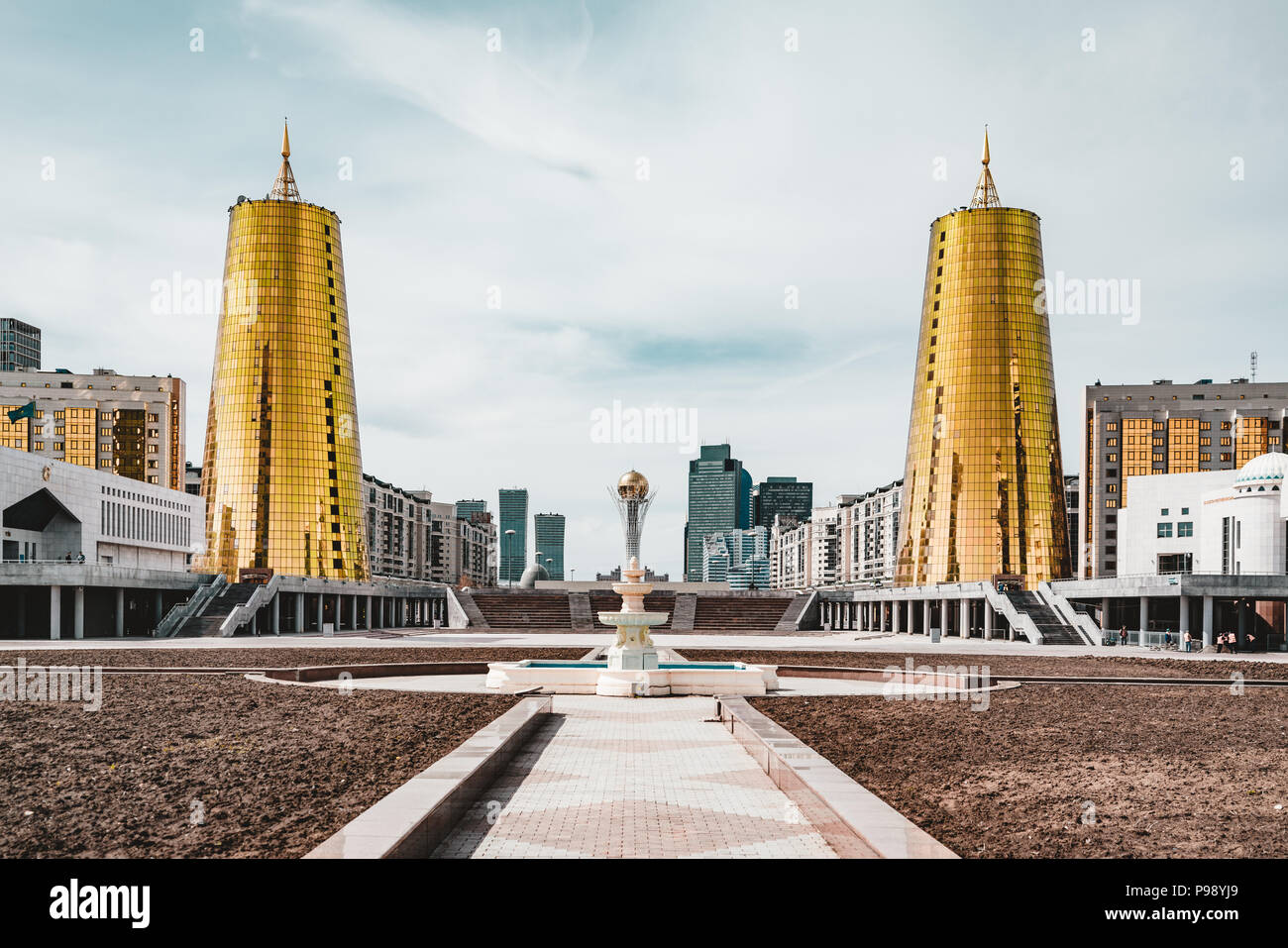 Golden building kazakhstan hi-res stock photography and images - Alamy