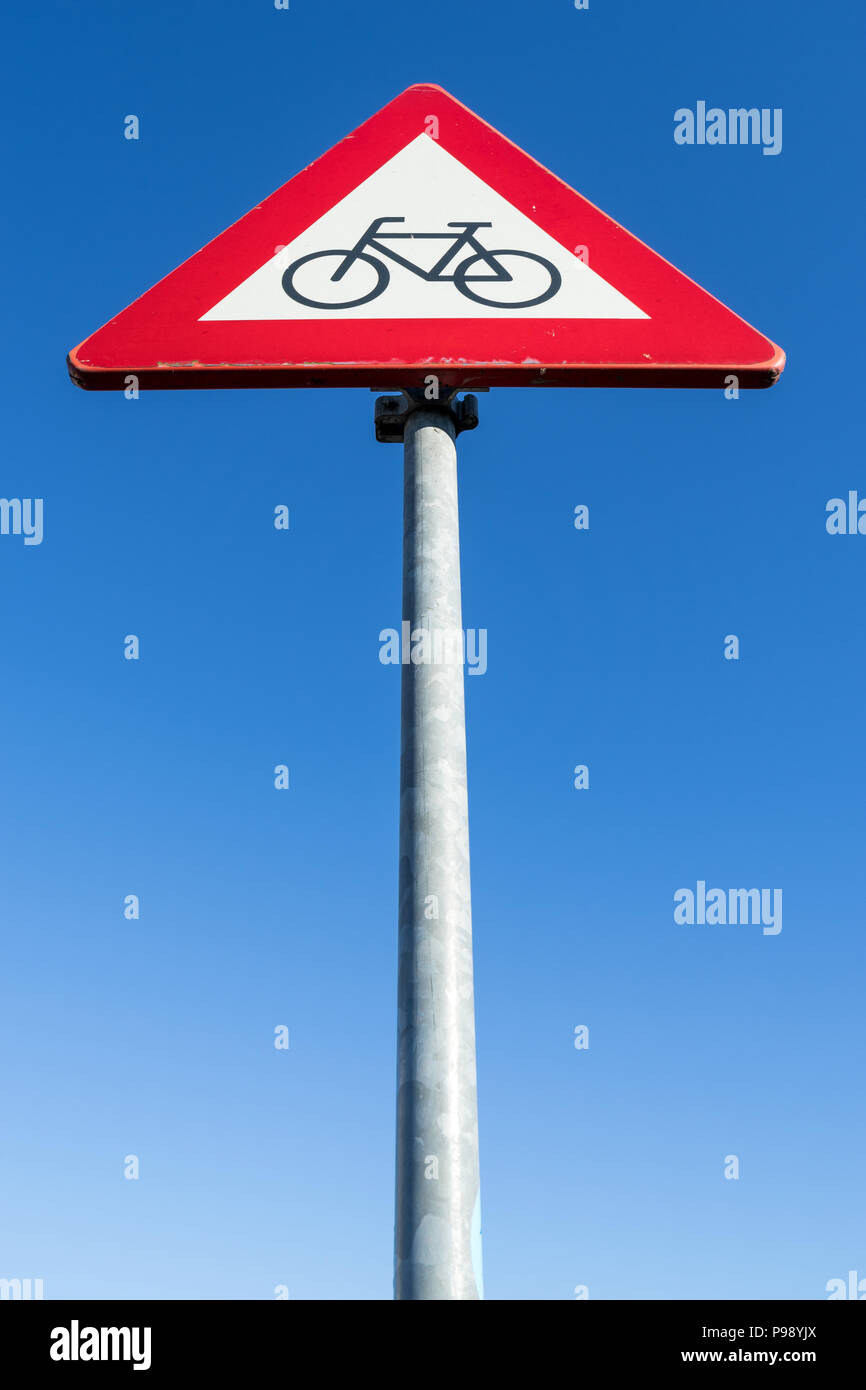 Dutch road sign: cyclists and moped riders Stock Photo - Alamy