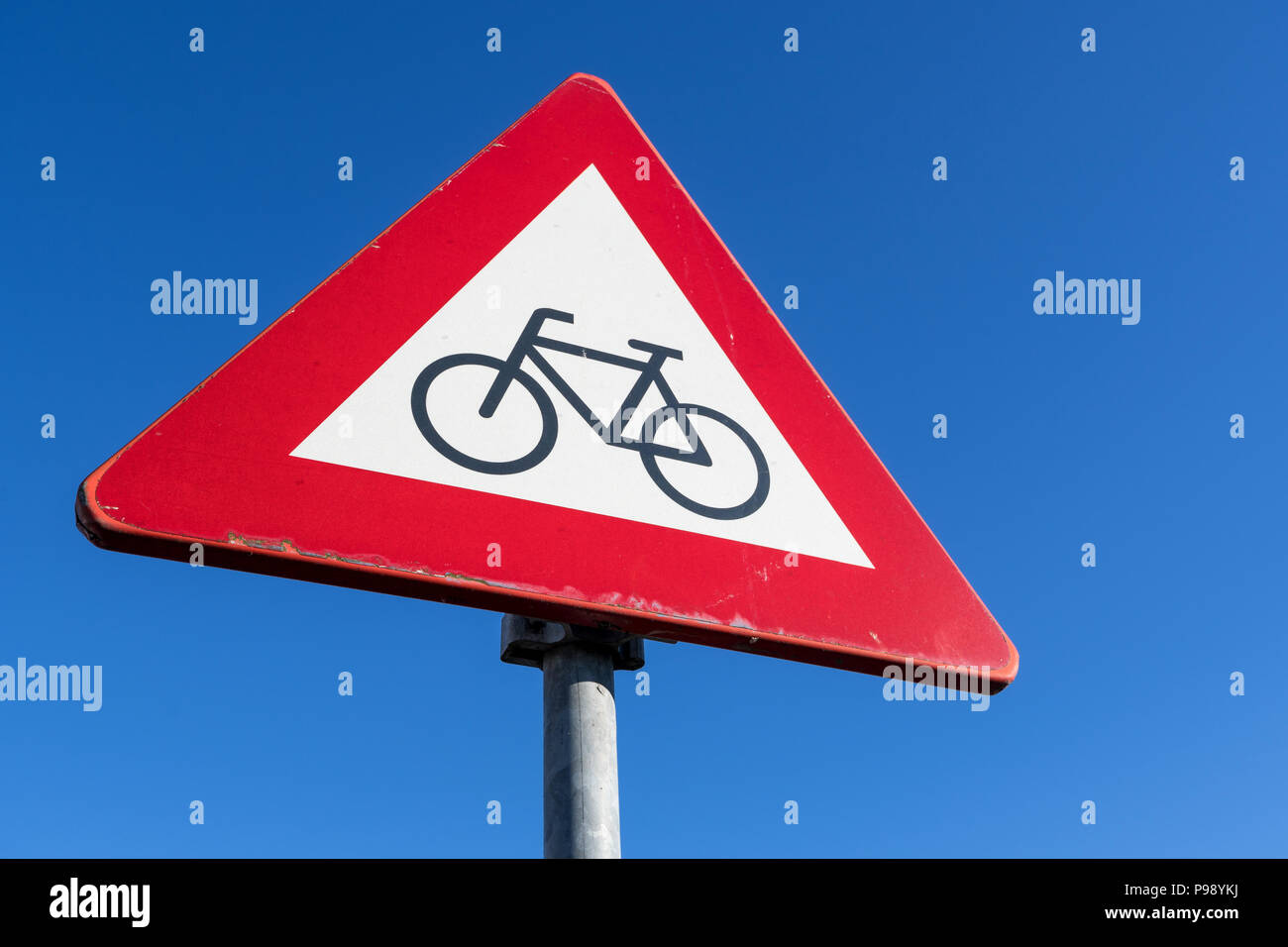 Dutch road sign: cyclists and moped riders Stock Photo - Alamy