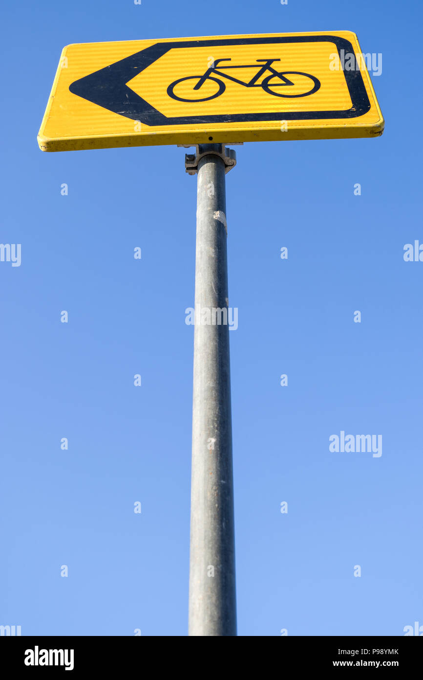 Dutch road sign: diversion for cyclists Stock Photo - Alamy