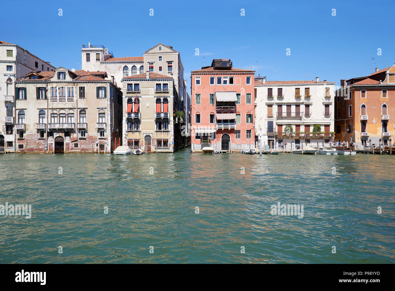 Venice houses facades and the grand canal in a sunny day in Italy Stock ...