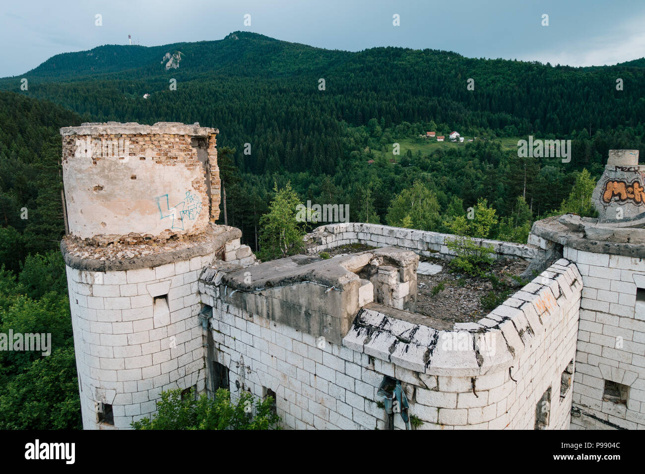 The ruins of Bistrik Tower, originally an Austro-Hungarian ...