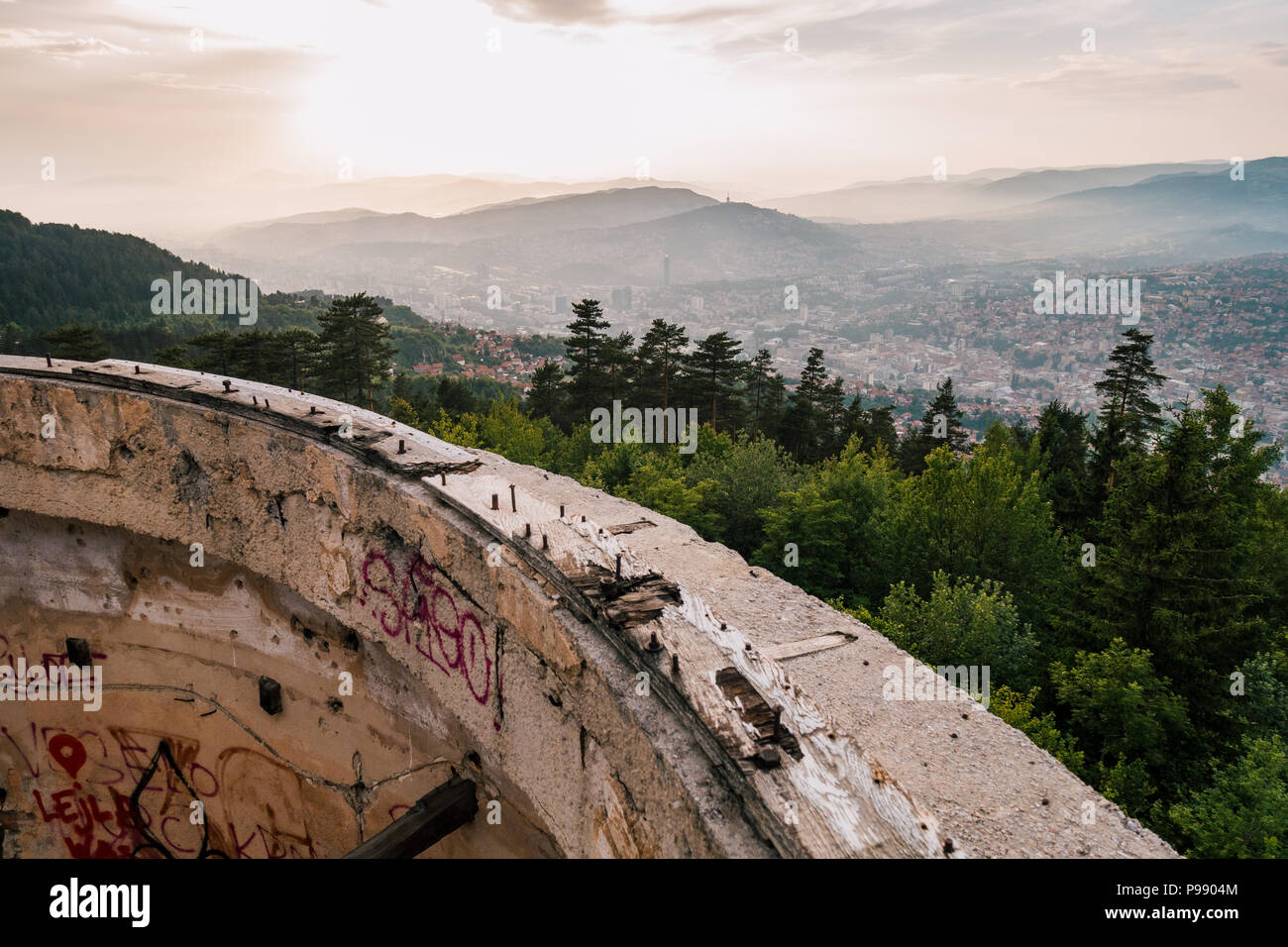 The ruins of Bistrik Tower, originally an Austro-Hungarian ...