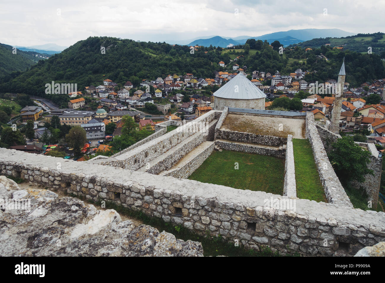 The grounds of Travnik Castle, a medieval fortress in Bosnia and ...