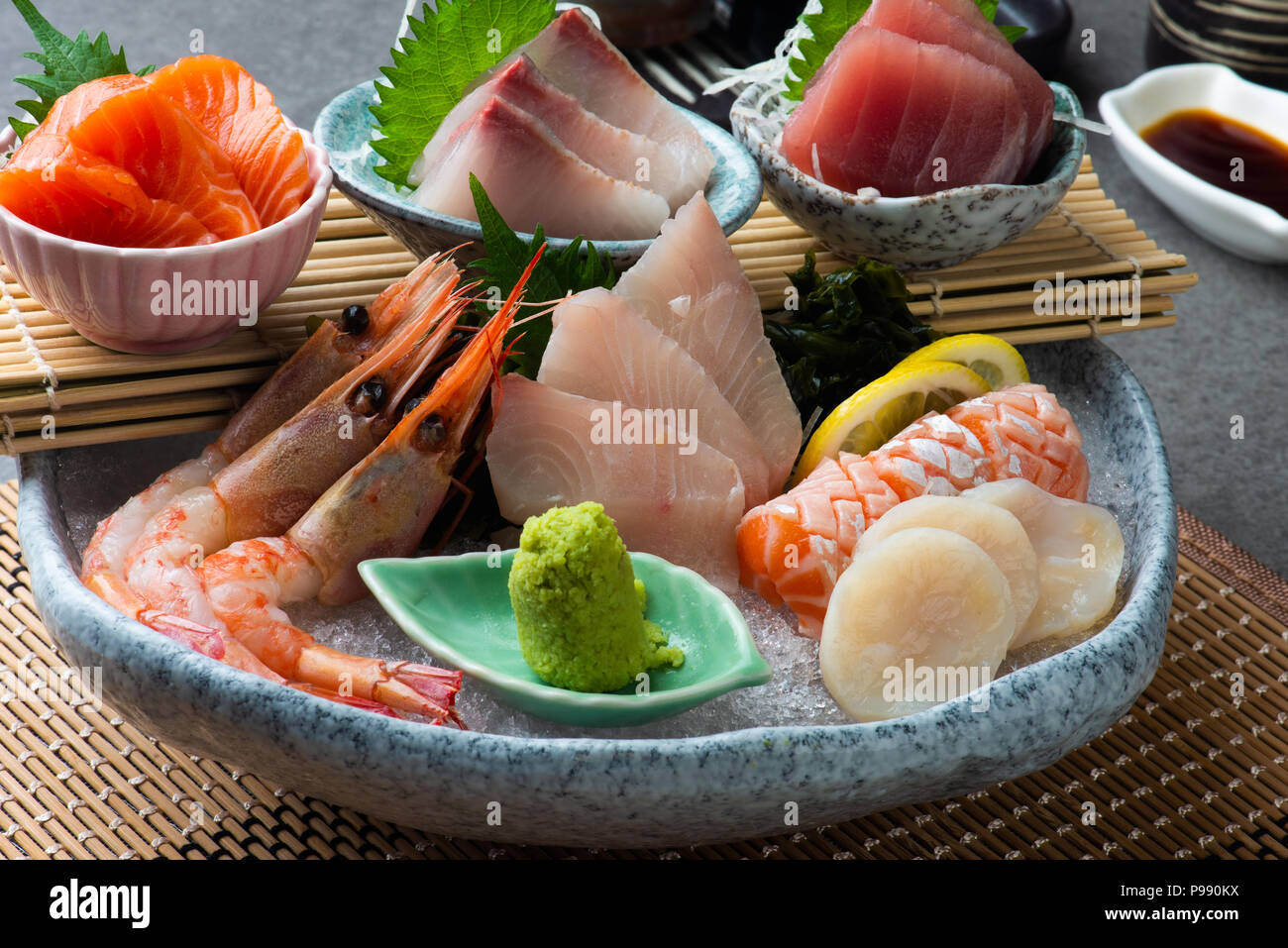 Big sashimi set - Japanese food Stock Photo - Alamy