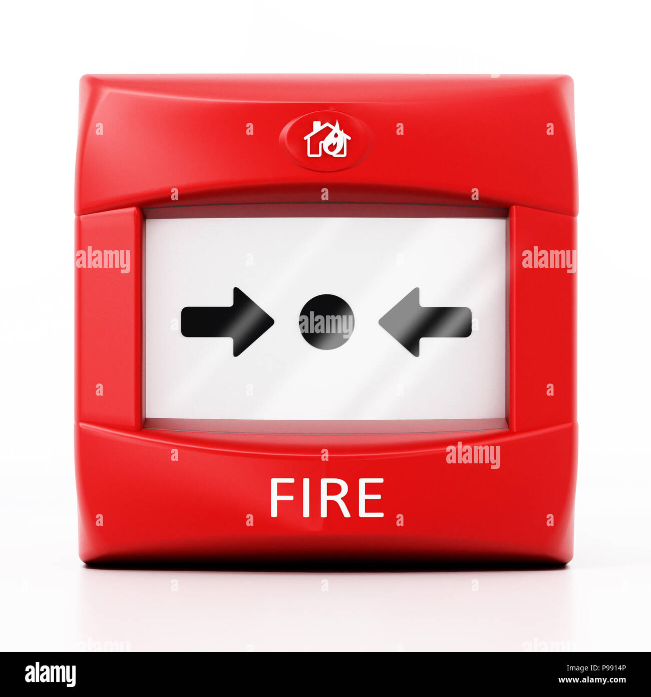 Fire button isolated on white background. 3D illustration Stock Photo ...