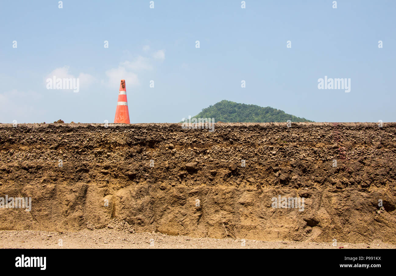 Layers soil and rock of traffic road Layer soil paving Layer of crush ...