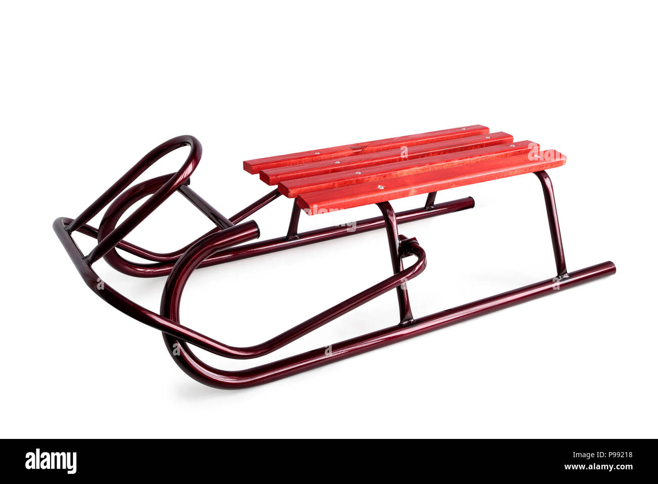 Sled for skating on snow. Isolated on white background Stock Photo - Alamy