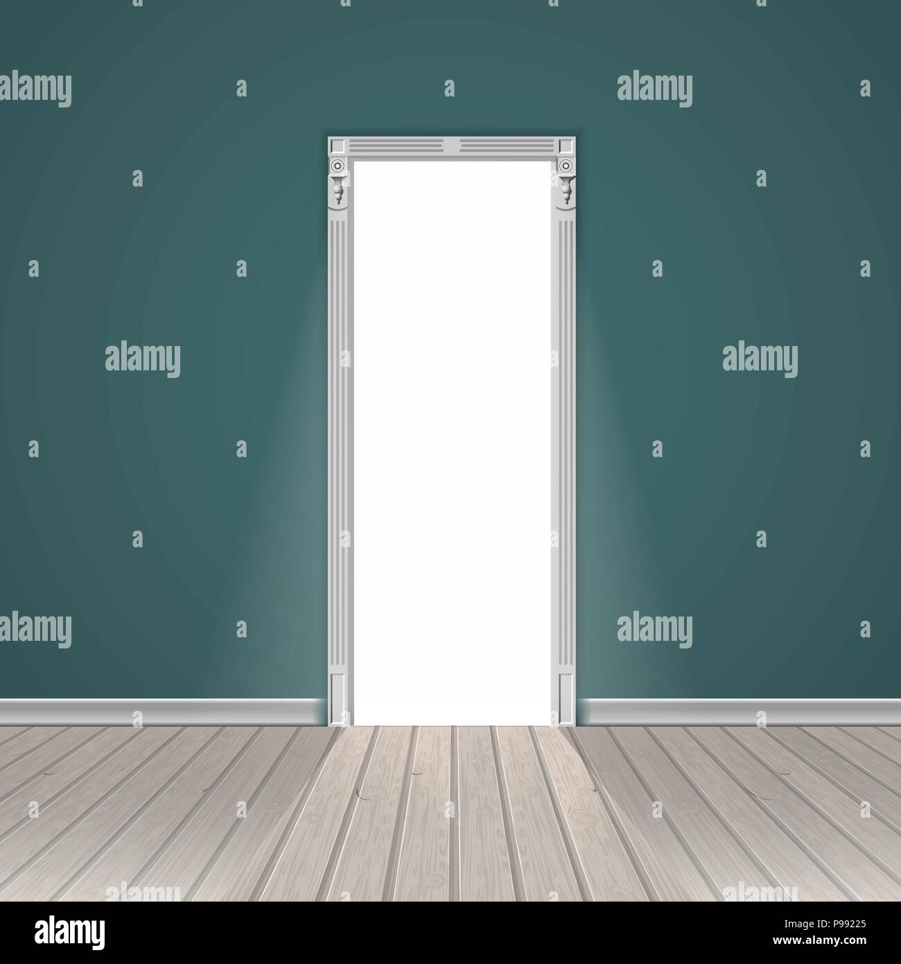 empty room through the open door Stock Vector Image & Art - Alamy