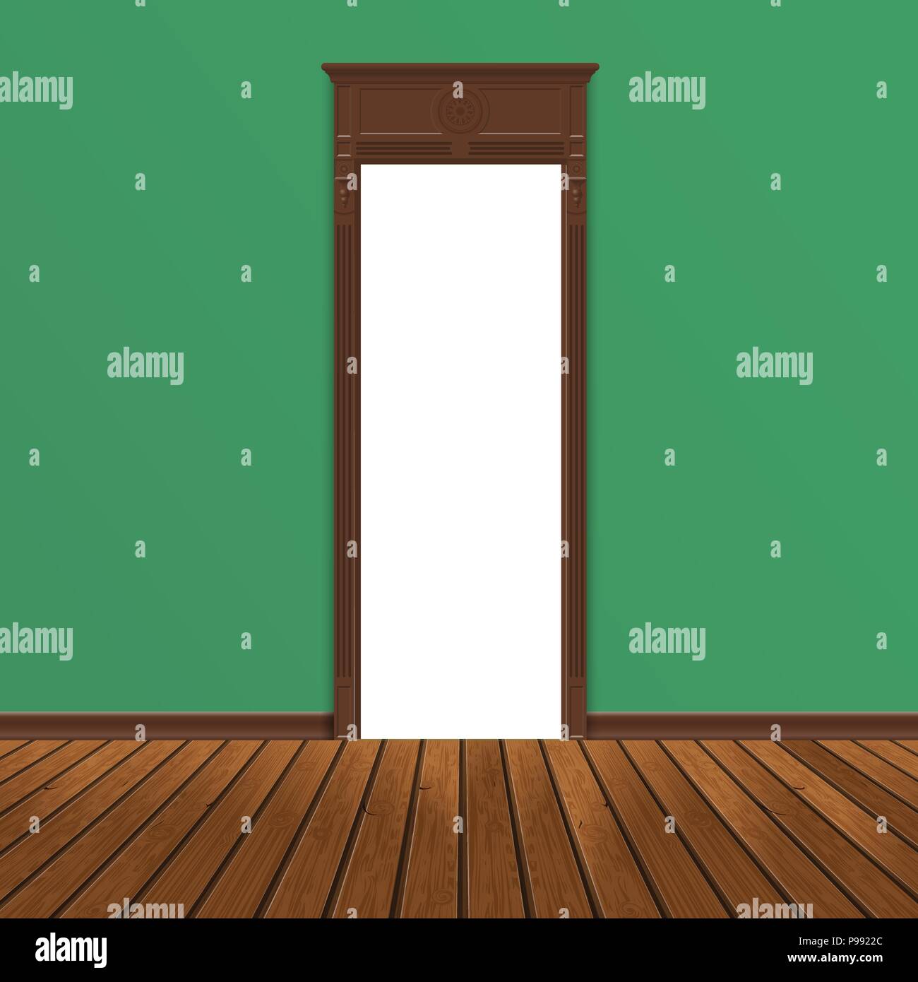 empty room through the open door Stock Vector Image & Art - Alamy