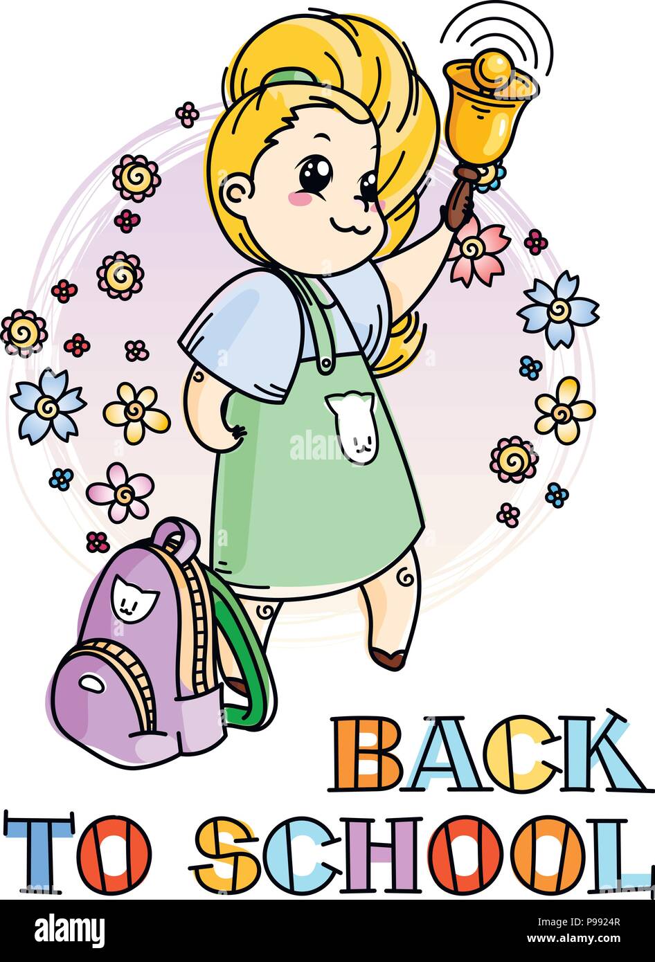 Welcome back to school. Cute school kid ready to education. Vector ...
