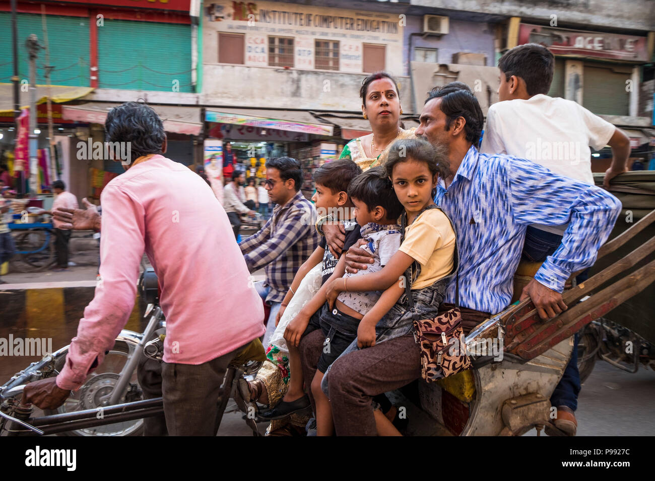 Indian folk at rickshaw hi-res stock photography and images - Alamy
