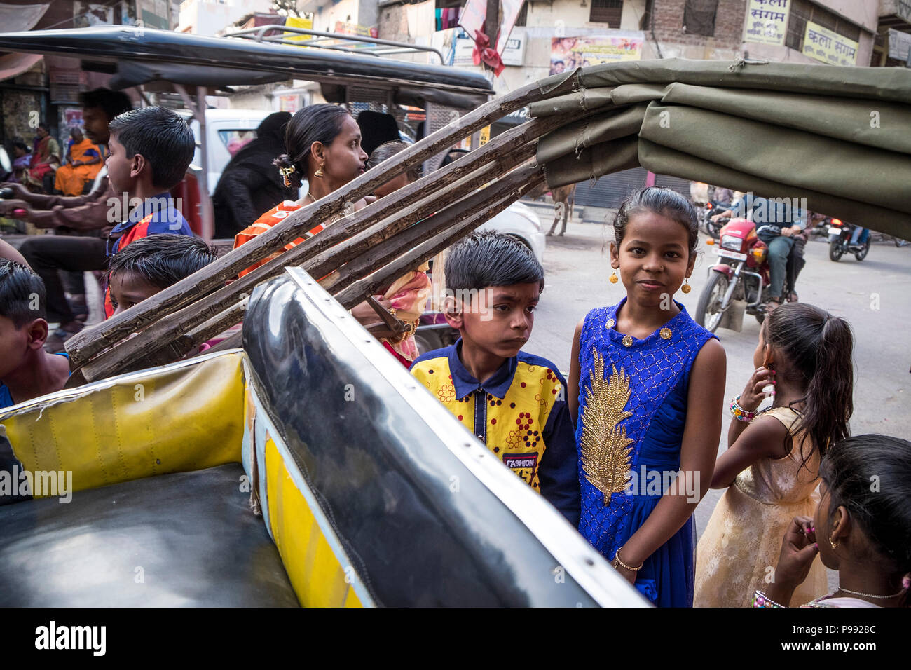 Indian folk at rickshaw hi-res stock photography and images - Alamy