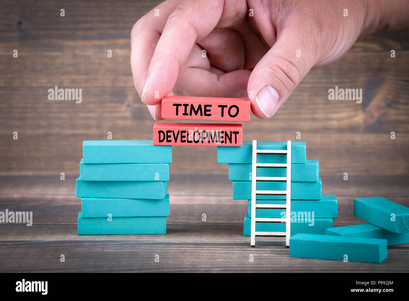 Time To Development. Business Concept With Colorful Wooden Blocks Stock ...