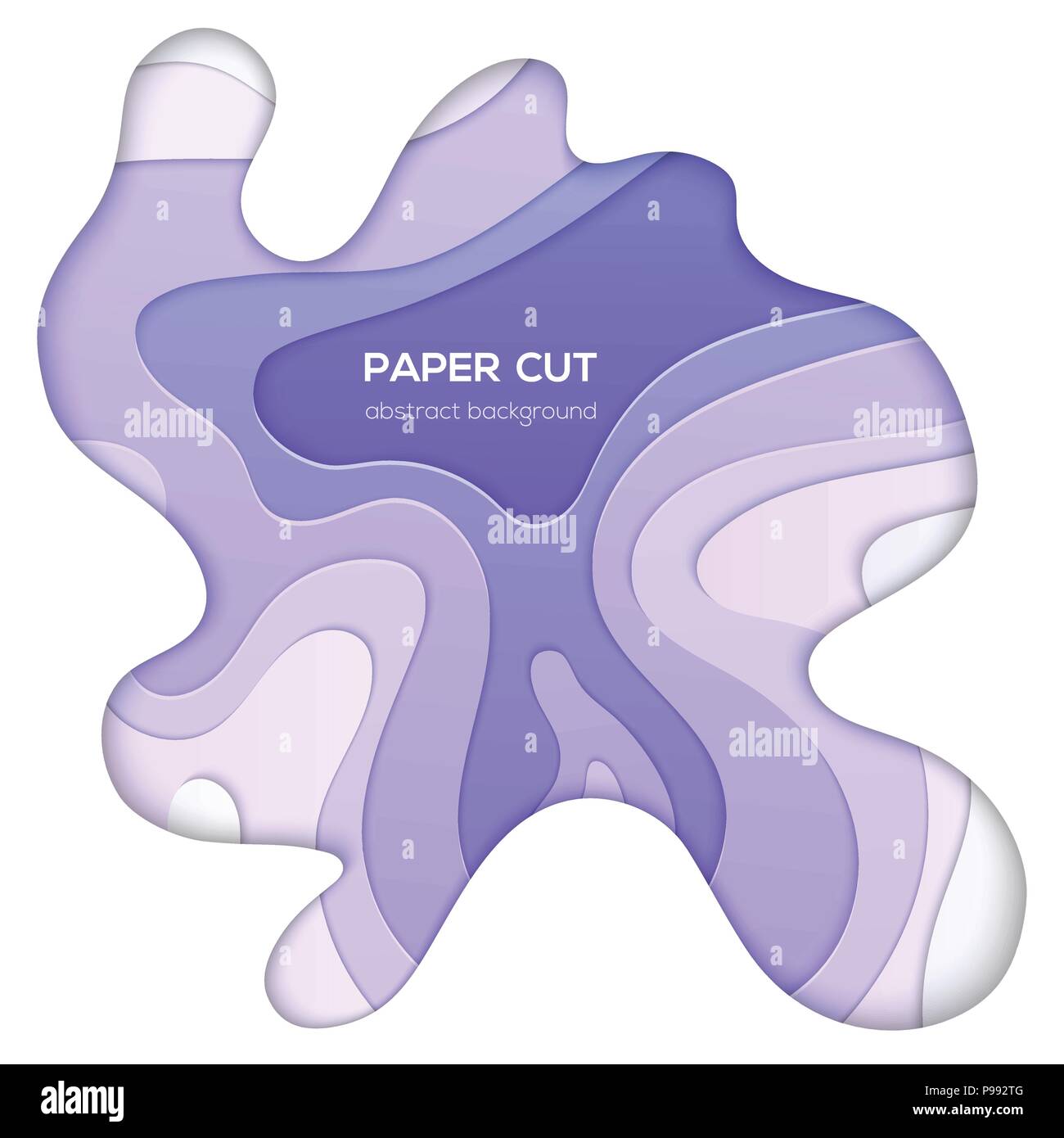 Purple abstract layout - vector paper cut illustration Stock Vector ...