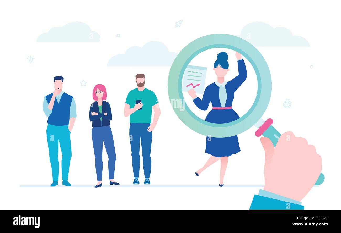 Search for candidate - flat design style illustration Stock Vector ...