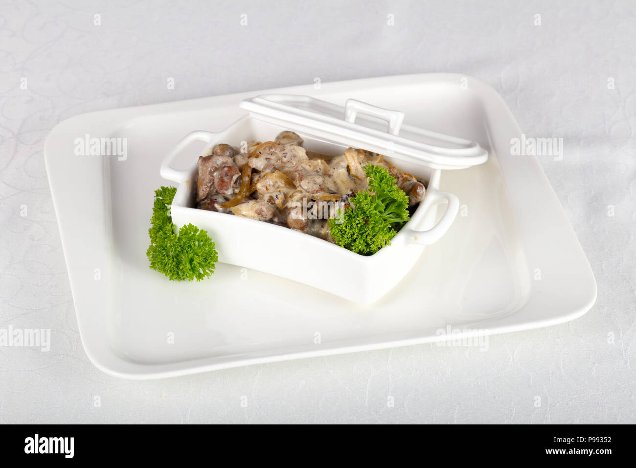 Baked Chicken offals Stock Photo - Alamy