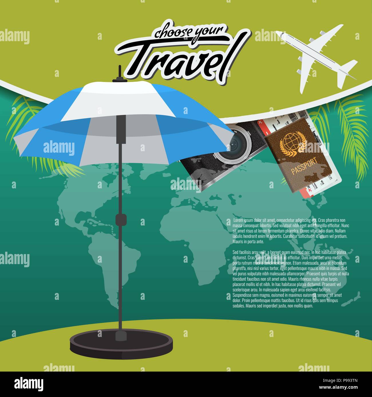 3d Realistic Travel And Tour Creative Poster Design With Realistic