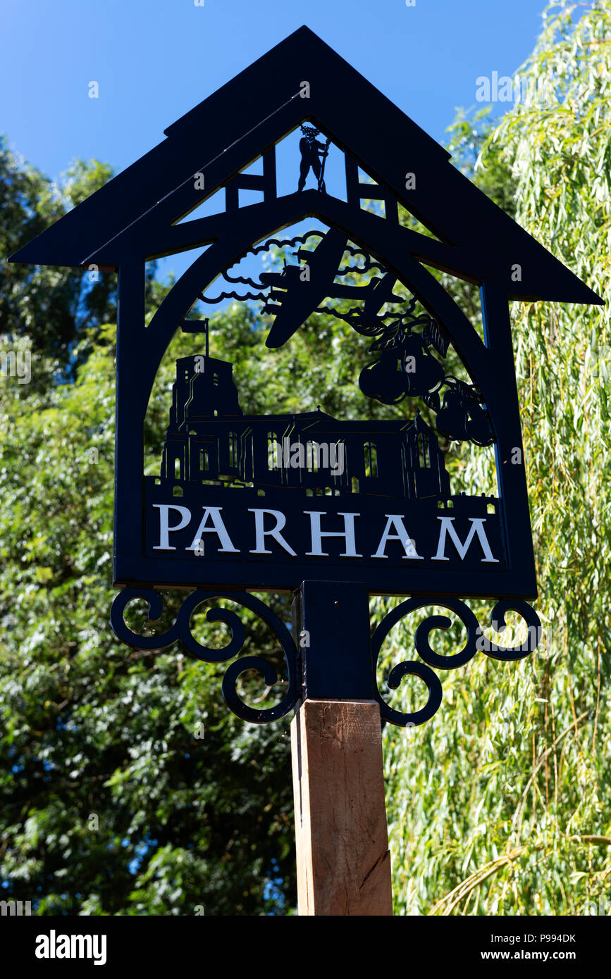 Parham village sign hi-res stock photography and images - Alamy