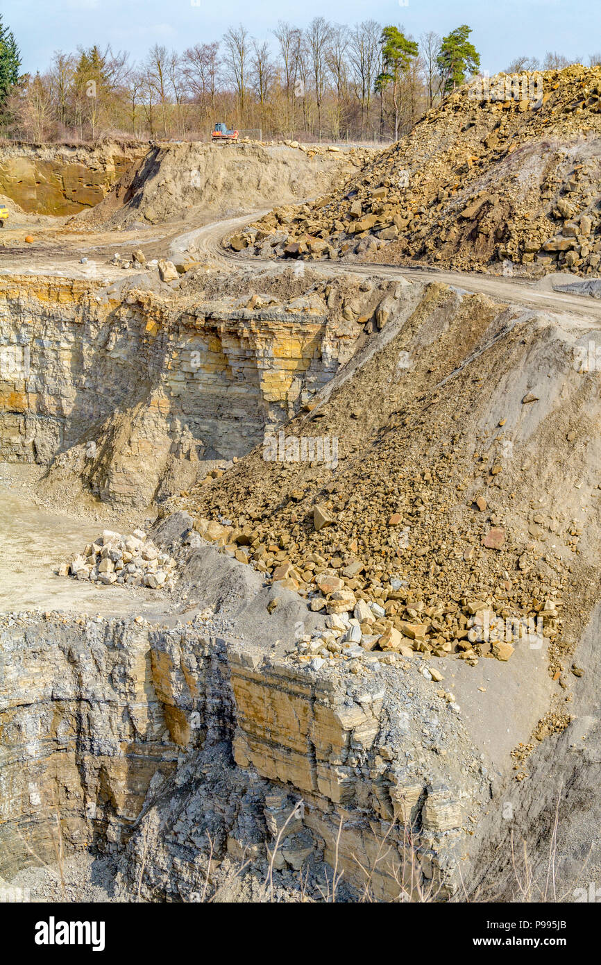 sunny illuminated stone pit scenery in Southern Germany Stock Photo - Alamy