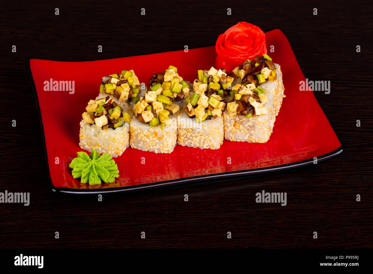 Japanese traditional cold vegetarian roll Stock Photo - Alamy